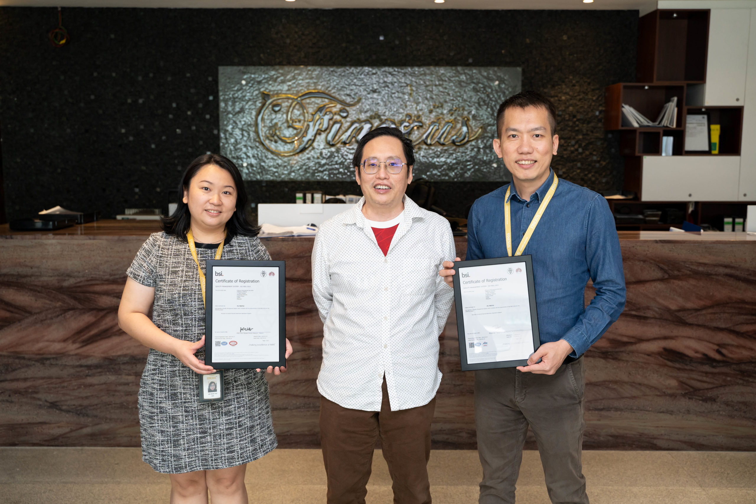 Finexus International Sdn Bhd Awarded ISO9001:2015